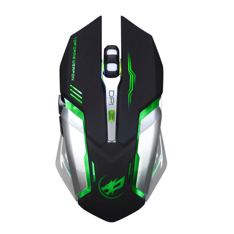 2.4GHz Wireless RGB Wolf Gaming Mouse 1600 DPI Optical Sensor - Dubsnatch