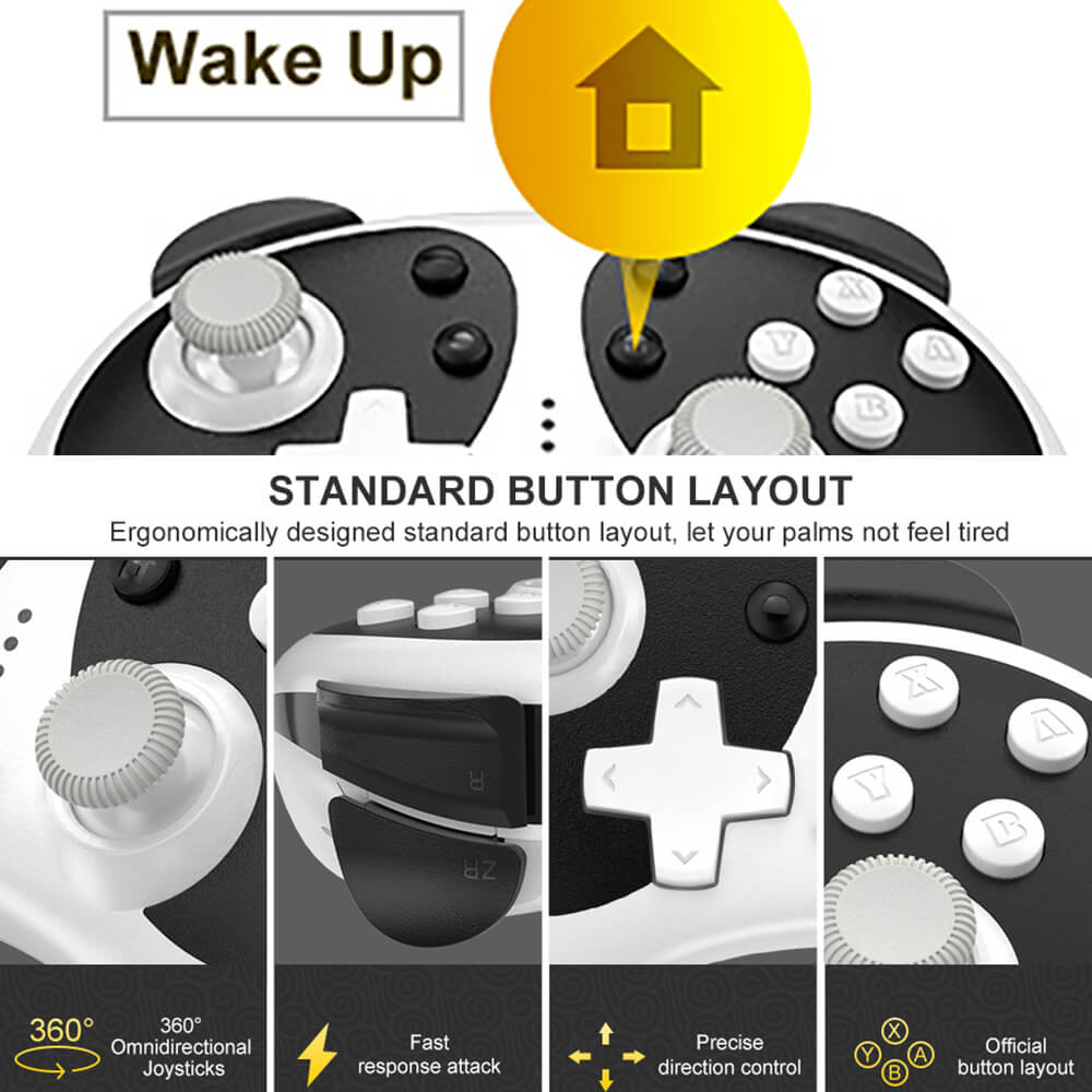 Bluetooth Cute Panda Controller Vibration Wake-Up Turbo Switch - Dubsnatch