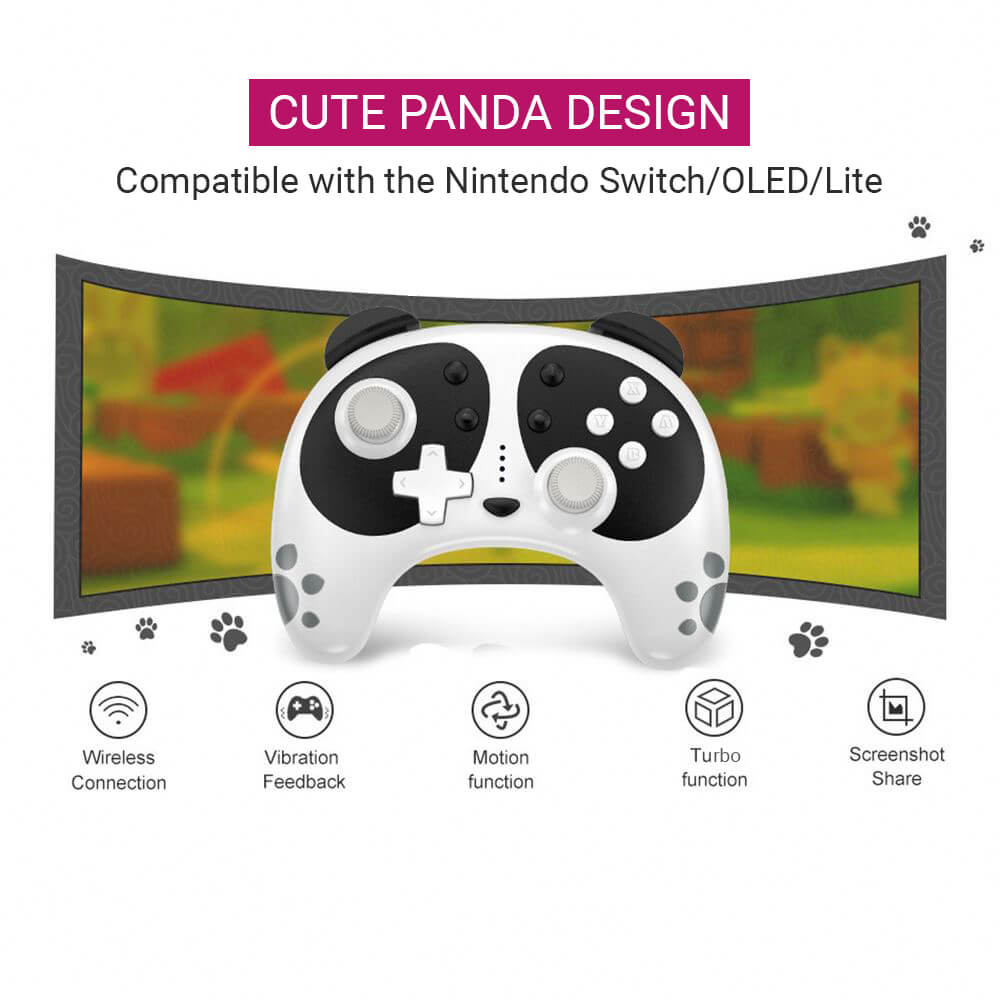 Bluetooth Cute Panda Controller Vibration Wake-Up Turbo Switch - Dubsnatch