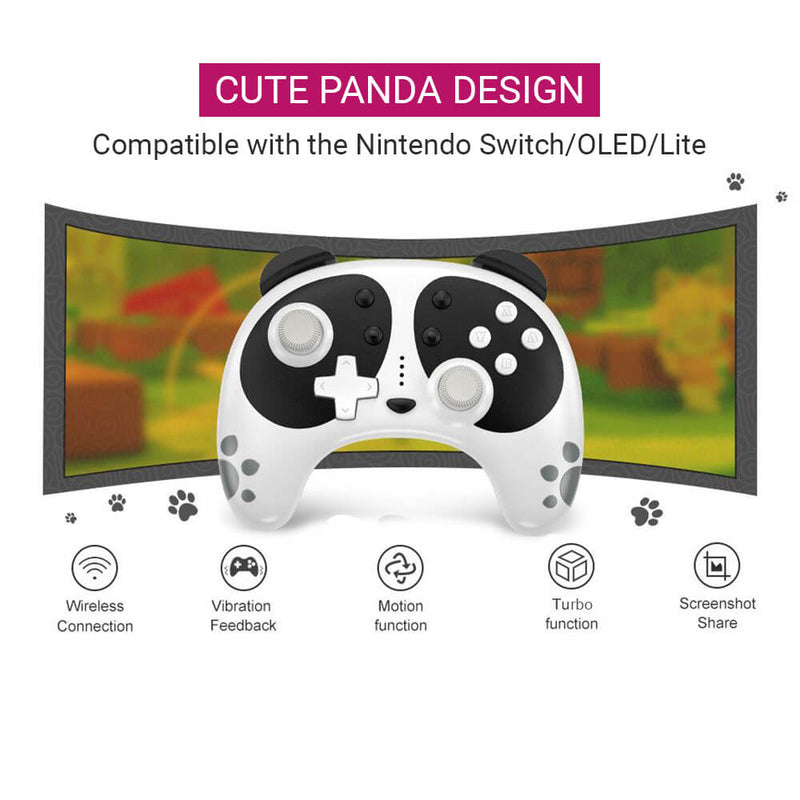 Bluetooth Cute Panda Controller Vibration Wake-Up Turbo Switch - Dubsnatch