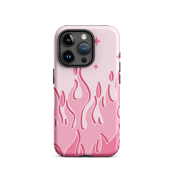 Pinky Pastel Color Raging Fire iPhone 15 14 Robust Case - Dubsnatch
