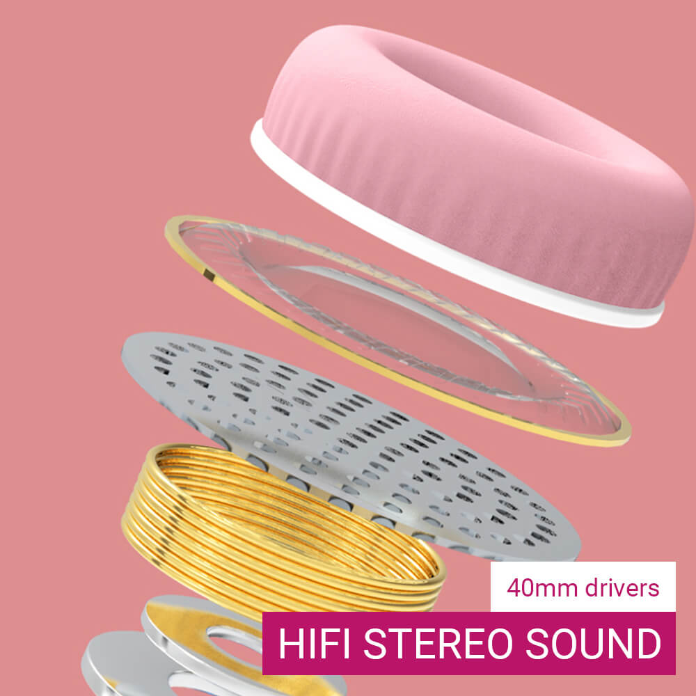 Cute Bear Ear Headphones Bluetooth 5.0 RGB Kids - Dubsnatch