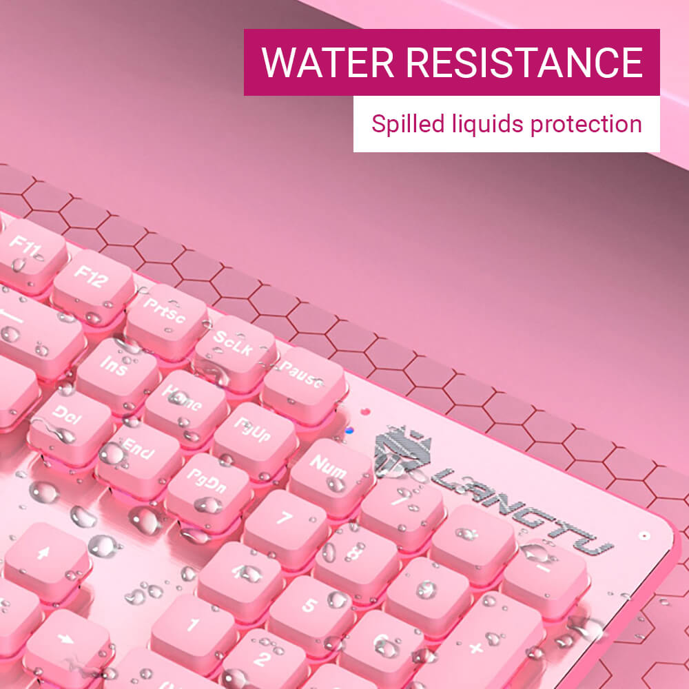 Girly Metal Keyboard Pink Backlight Silent Keys - Dubsnatch