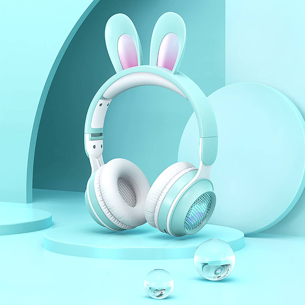 Cute Rabbit Ear Headset Wireless Microphone RGB - Dubsnatch