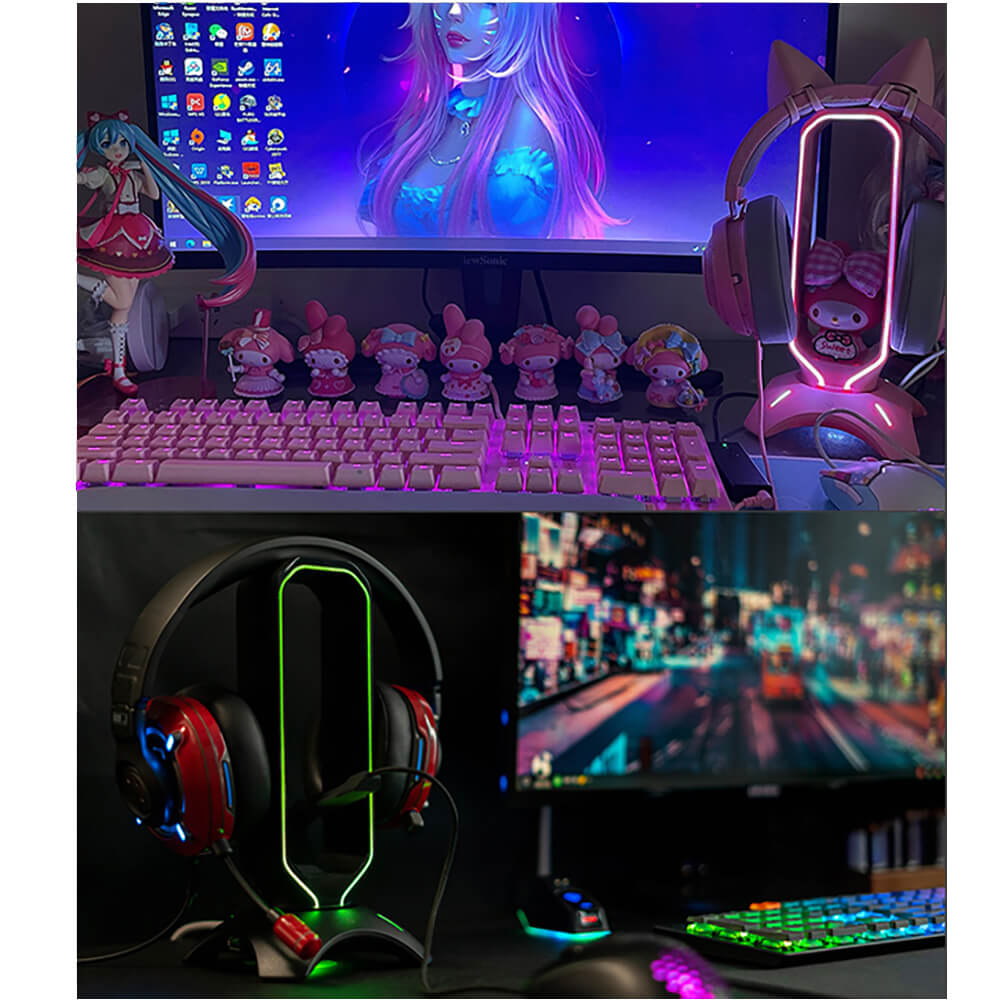 Neon RGB Headset Stand Gaming Double USB - Dubsnatch