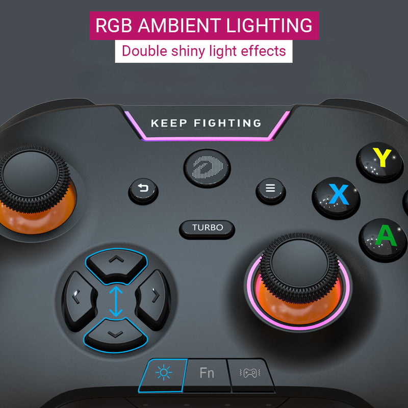 RGB 2.4GHz Wireless Competitive Tri-Mode Controller DualShock PC ...