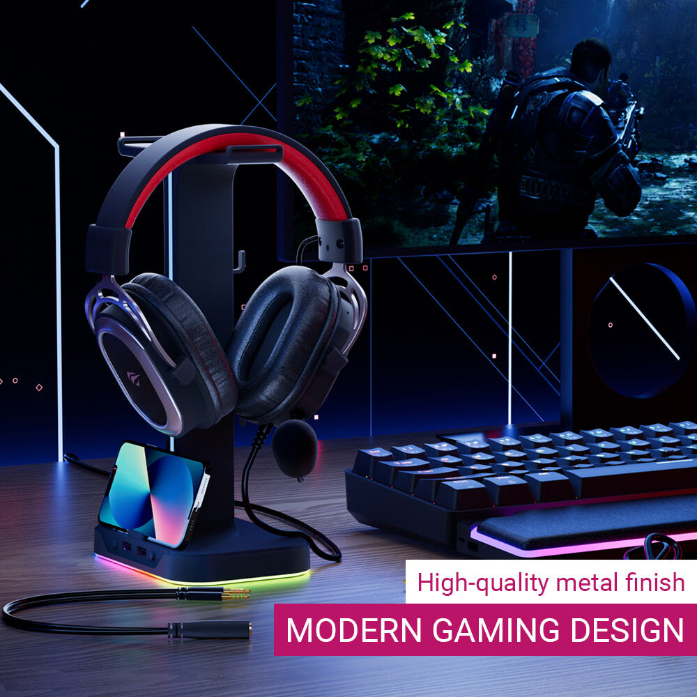 7.1 Virtual Surround Sound Metal Gaming Headset Mic USB - Dubsnatch