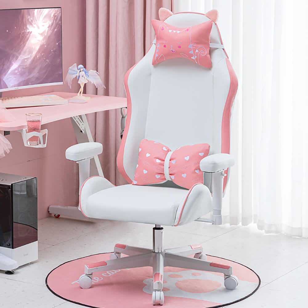 Lovely Cat Ear Gaming Chair Reclining Back Seat - Dubsnatch