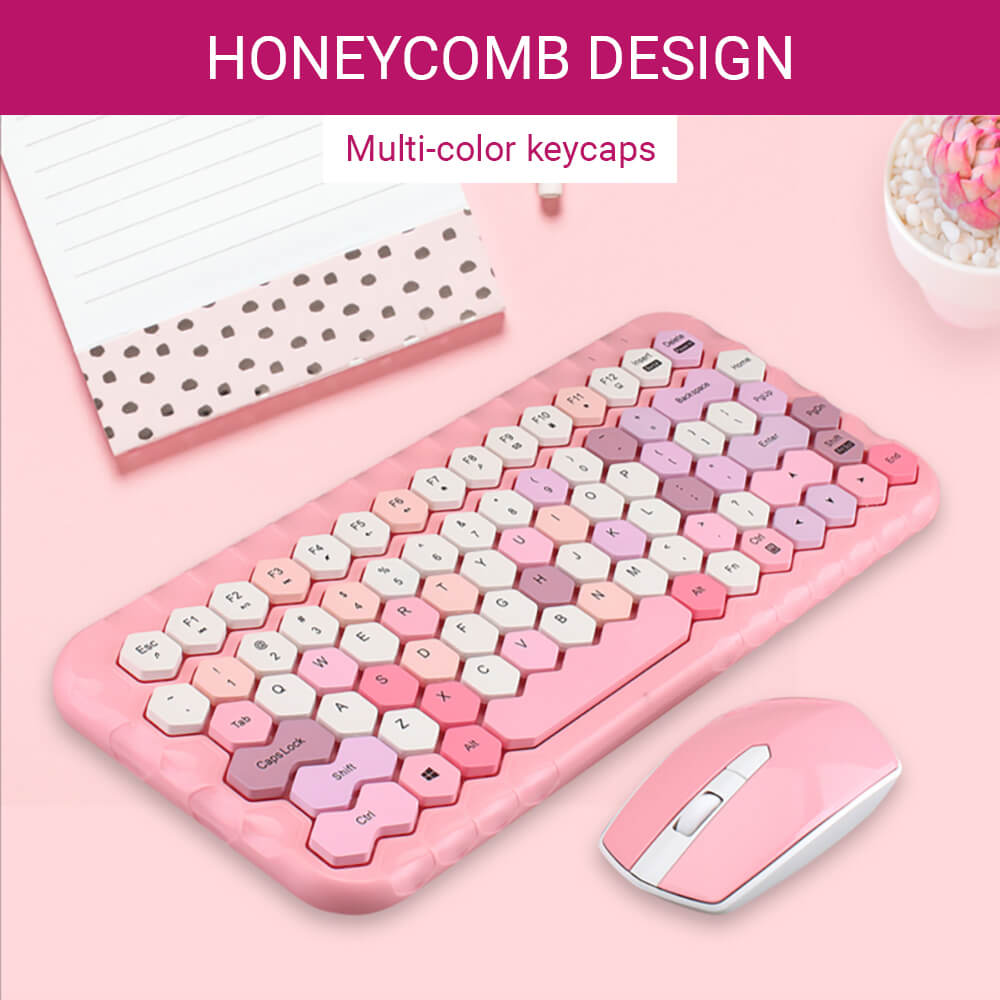 2 4ghz Wireless Slim Honeycomb Combo Keyboard Mouse Multi Color Dubsnatch